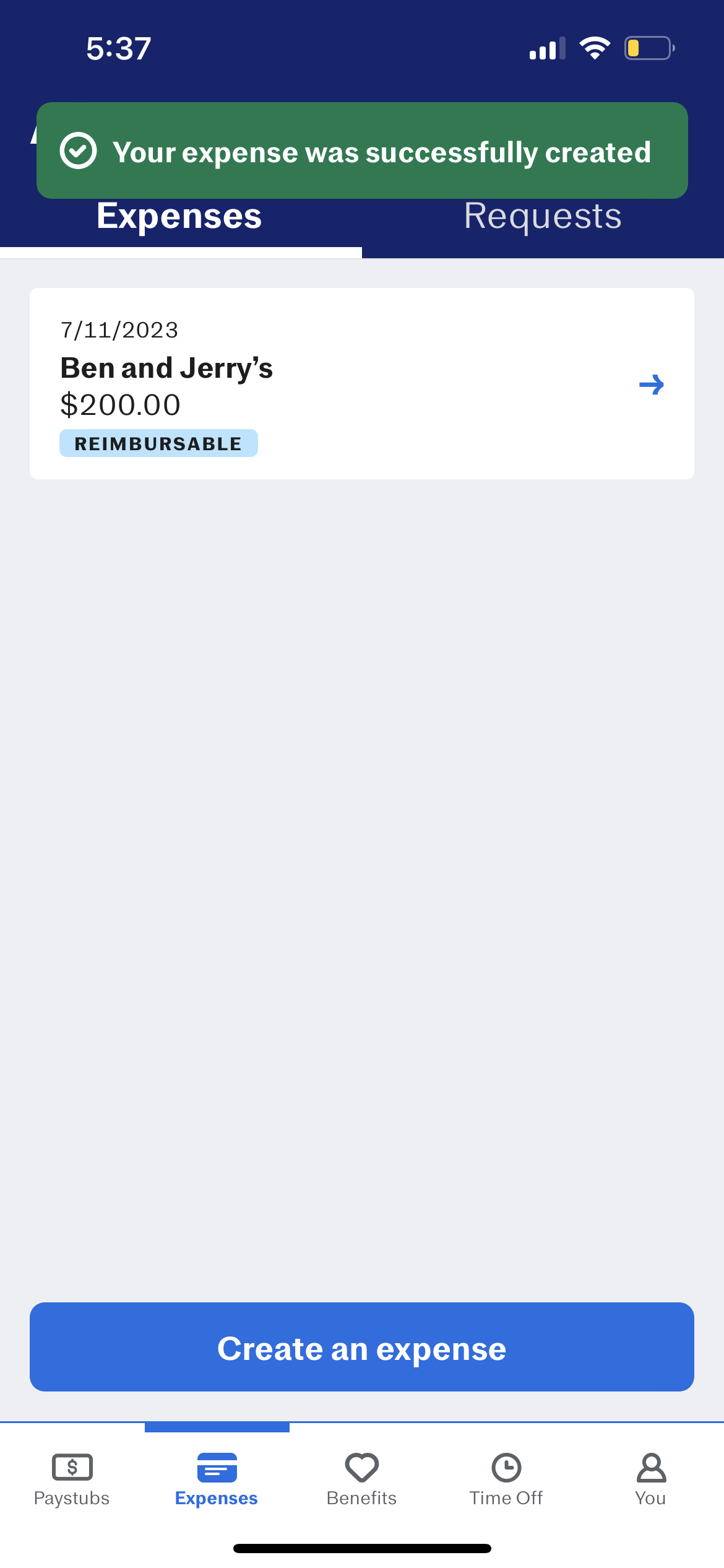 Expenses (Mobile) – Justworks Help Center