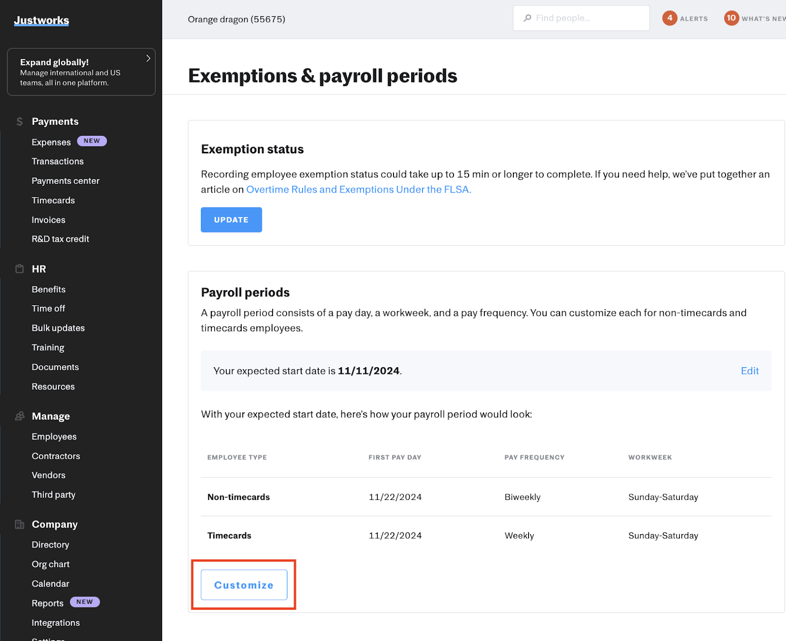 Customizing Payroll Periods – Justworks Help Center