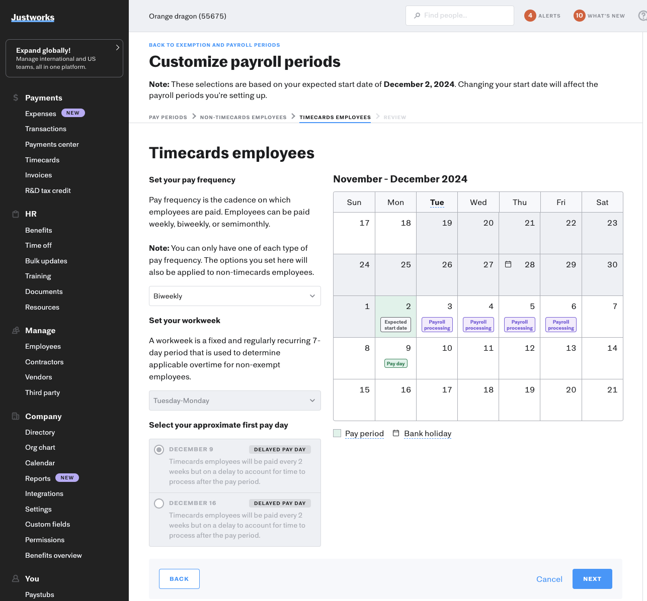 Customizing Payroll Periods – Justworks Help Center