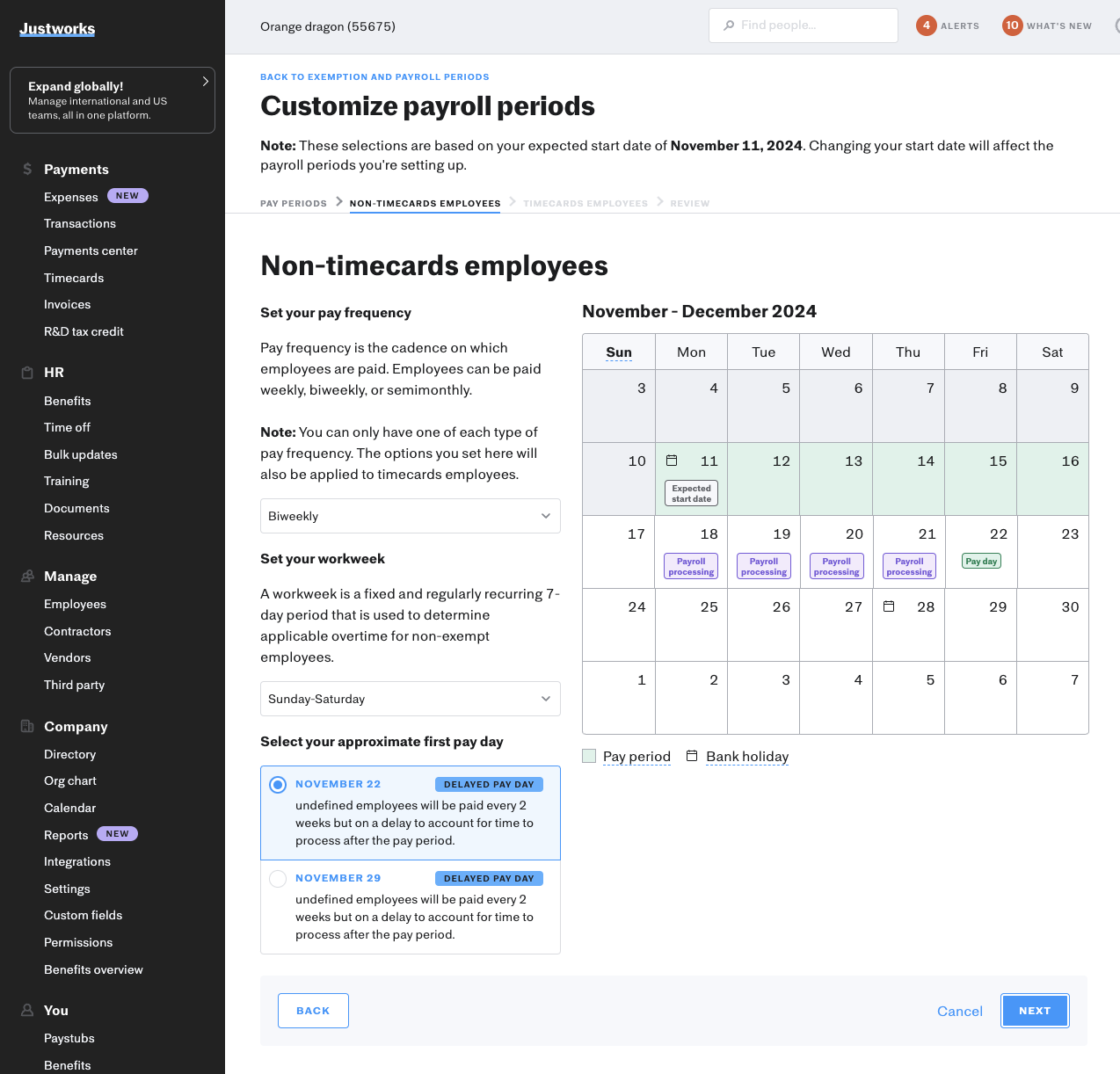 Customizing Payroll Periods – Justworks Help Center